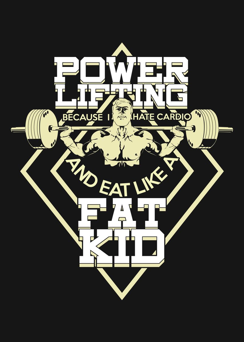 'Funny Powerlifting Design ' Poster, picture, metal print, paint by ...