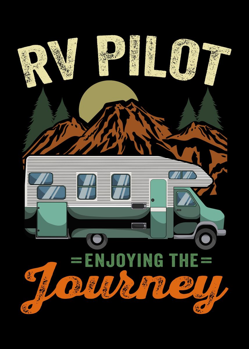 'RV Camping Camper' Poster, picture, metal print, paint by Mealla ...