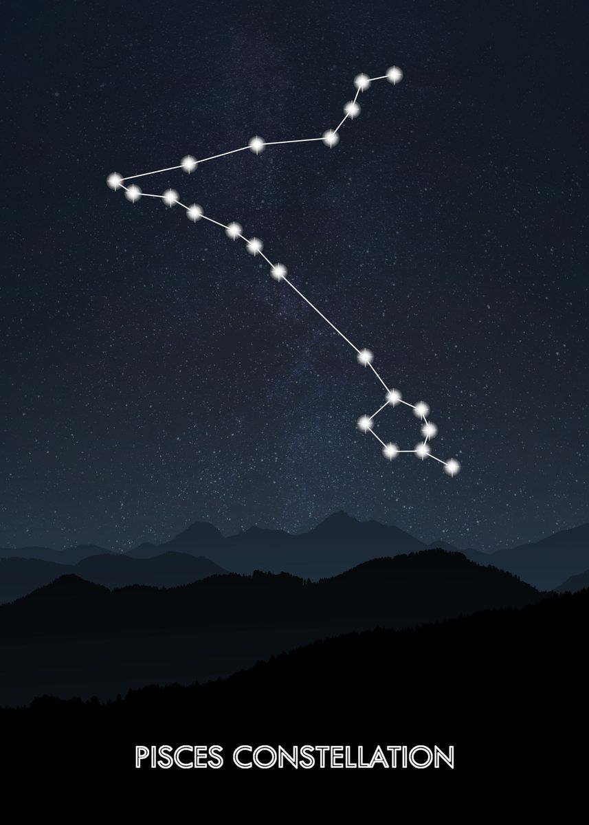 'Pisces Constellation' Poster, picture, metal print, paint by HEMERSON ...