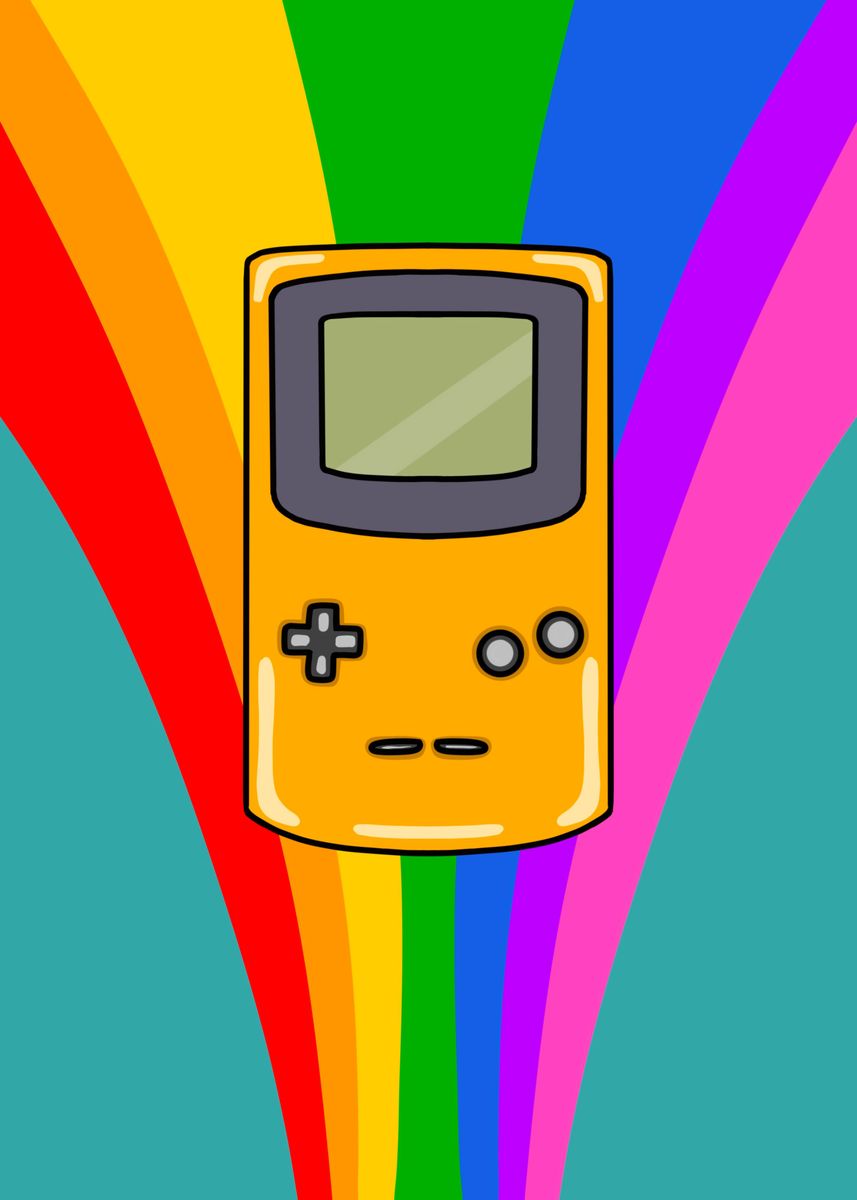 'Rainbow Game Boy color' Poster, picture, metal print, paint by ...