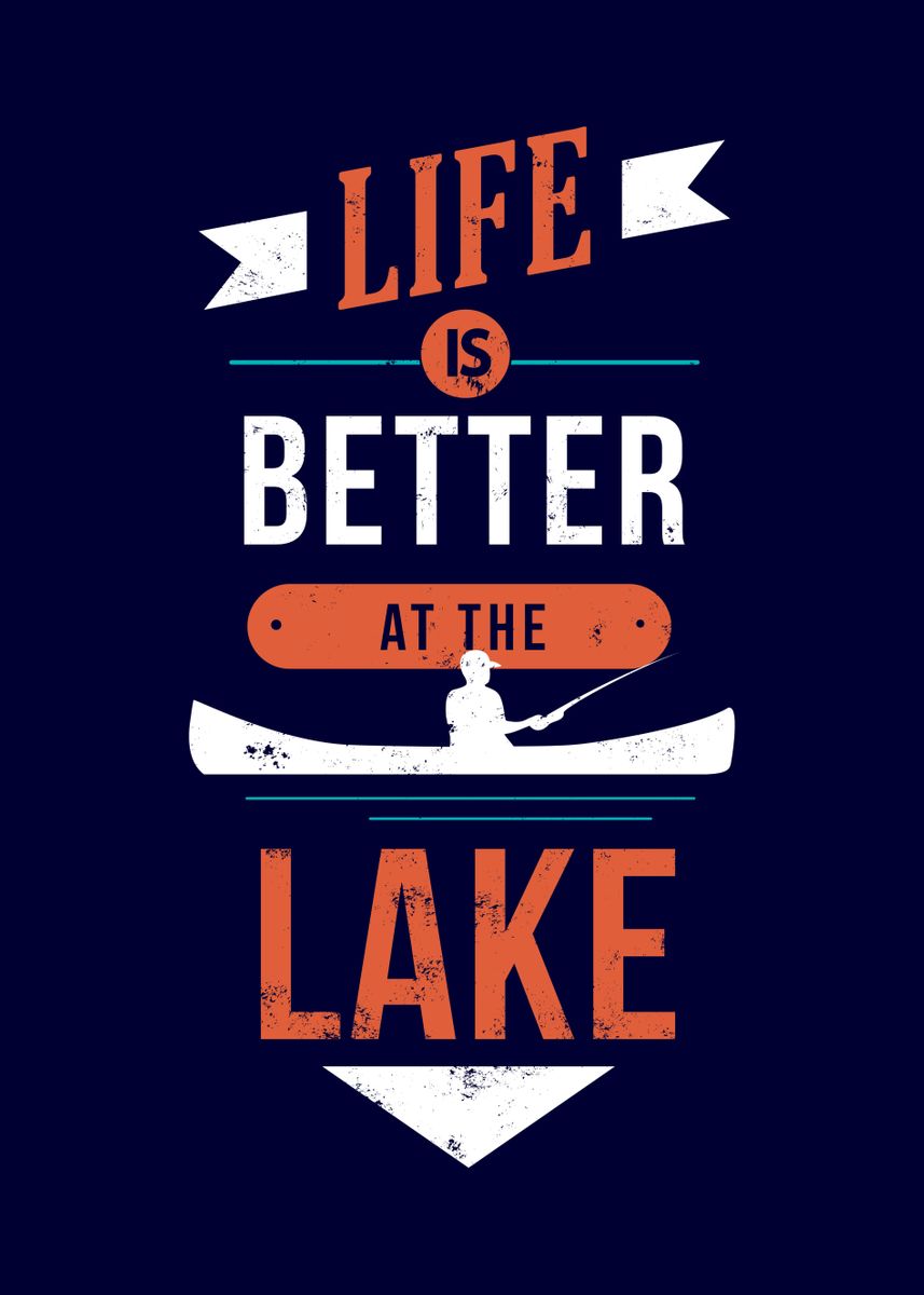 'Kayaking Life at Lake Gift' Poster, picture, metal print, paint by ...