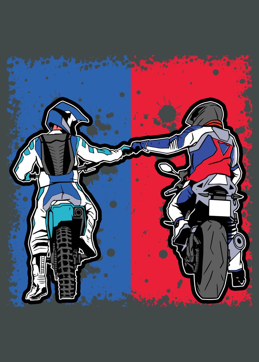 'Respect Among Bikers' Poster, picture, metal print, paint by MrColorUp ...