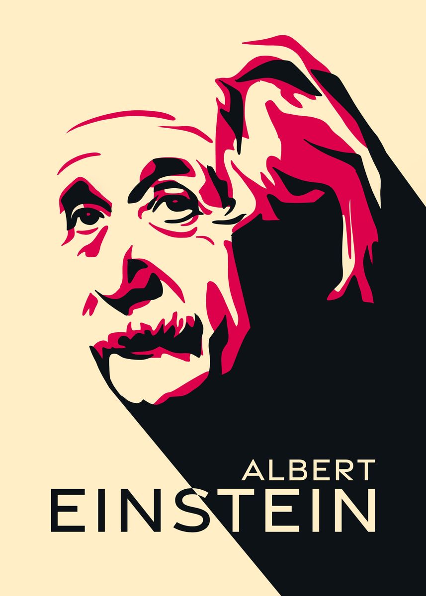 'Albert Einstein Vectorised' Poster, picture, metal print, paint by Leo ...