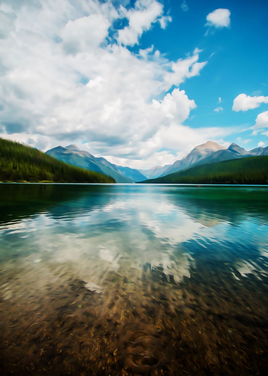 'Lakeside' Poster, picture, metal print, paint by Conceptual ...