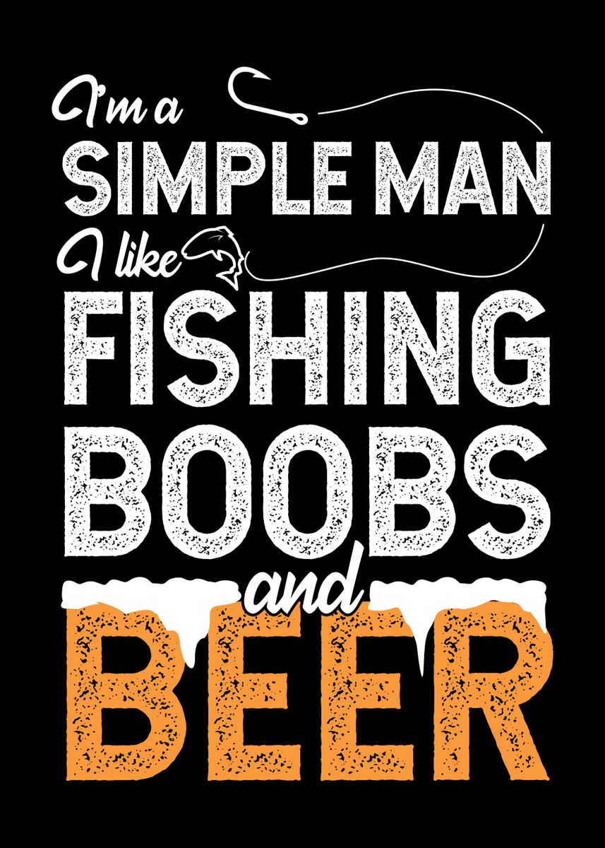 'Fishing And Beer' Poster, picture, metal print, paint by MrColorUp ...