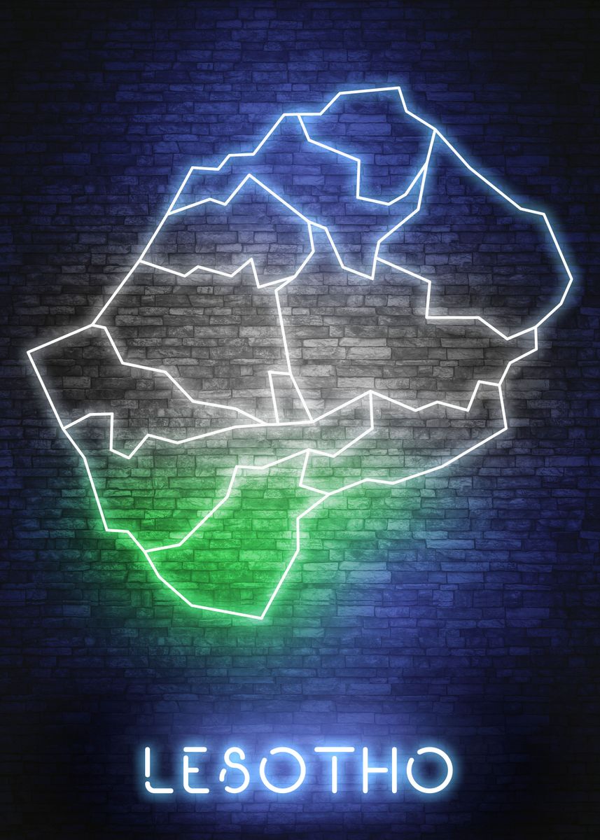 'lesotho Maseru' Poster, picture, metal print, paint by SplashDesign ...