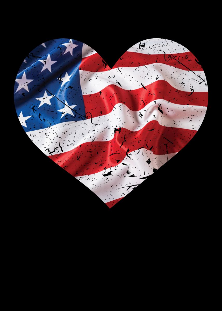 'American Heart' Poster, picture, metal print, paint by BeMi | Displate