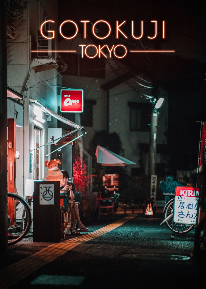'Gotokuji street Tokyo' Poster, picture, metal print, paint by Nicolas ...