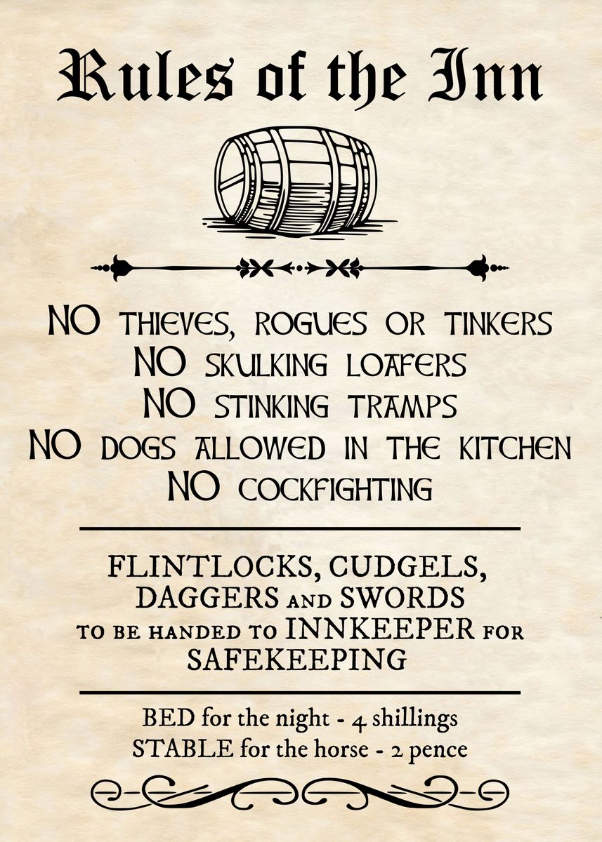 'RULES OF THE INN CELTIC' Poster, picture, metal print, paint by Atomic ...