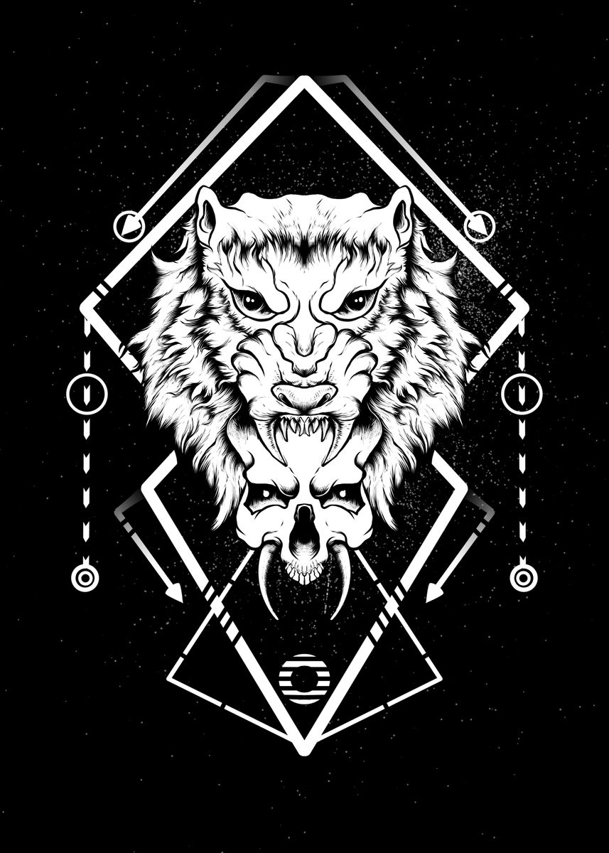 'tiger geometry' Poster, picture, metal print, paint by Apxwr std ...