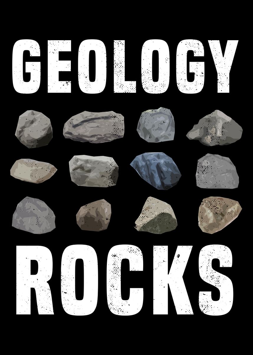 'Geology Rocks Mineral Gift' Poster, picture, metal print, paint by ...