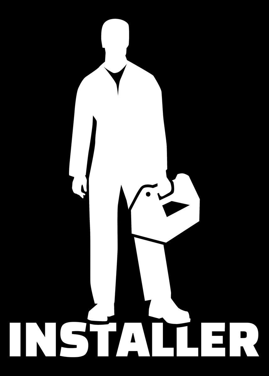 'Installer' Poster, picture, metal print, paint by Designzz | Displate