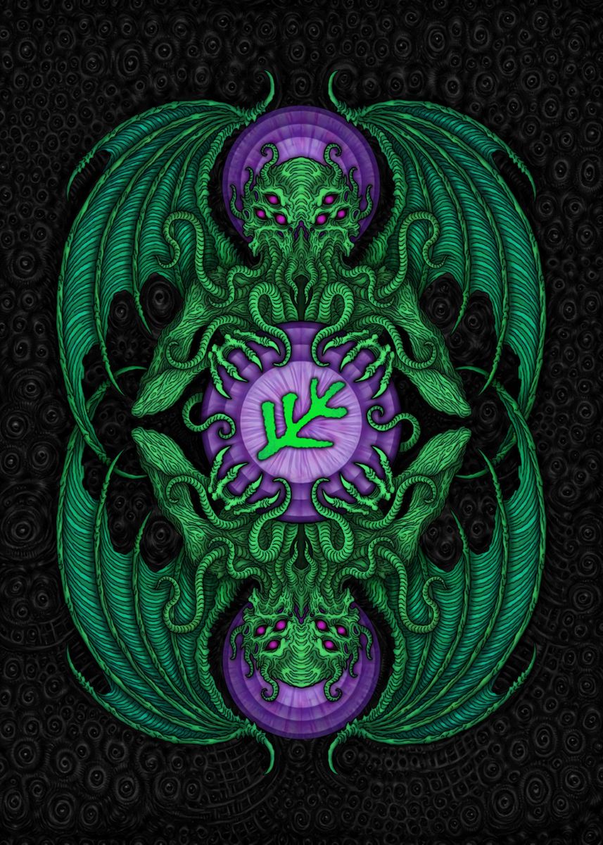 'Cthulhu Card Back' Poster, picture, metal print, paint by Azhmodai ...