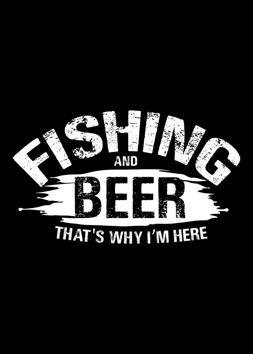 'fishing funny fish love fi' Poster, picture, metal print, paint by ...