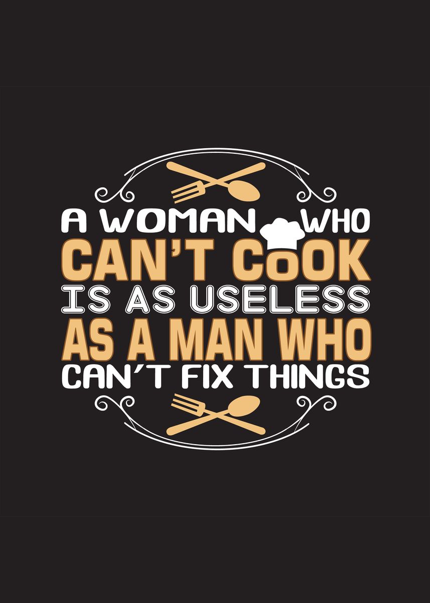 'Woman Cooking' Poster, picture, metal print, paint by Beone Digital ...