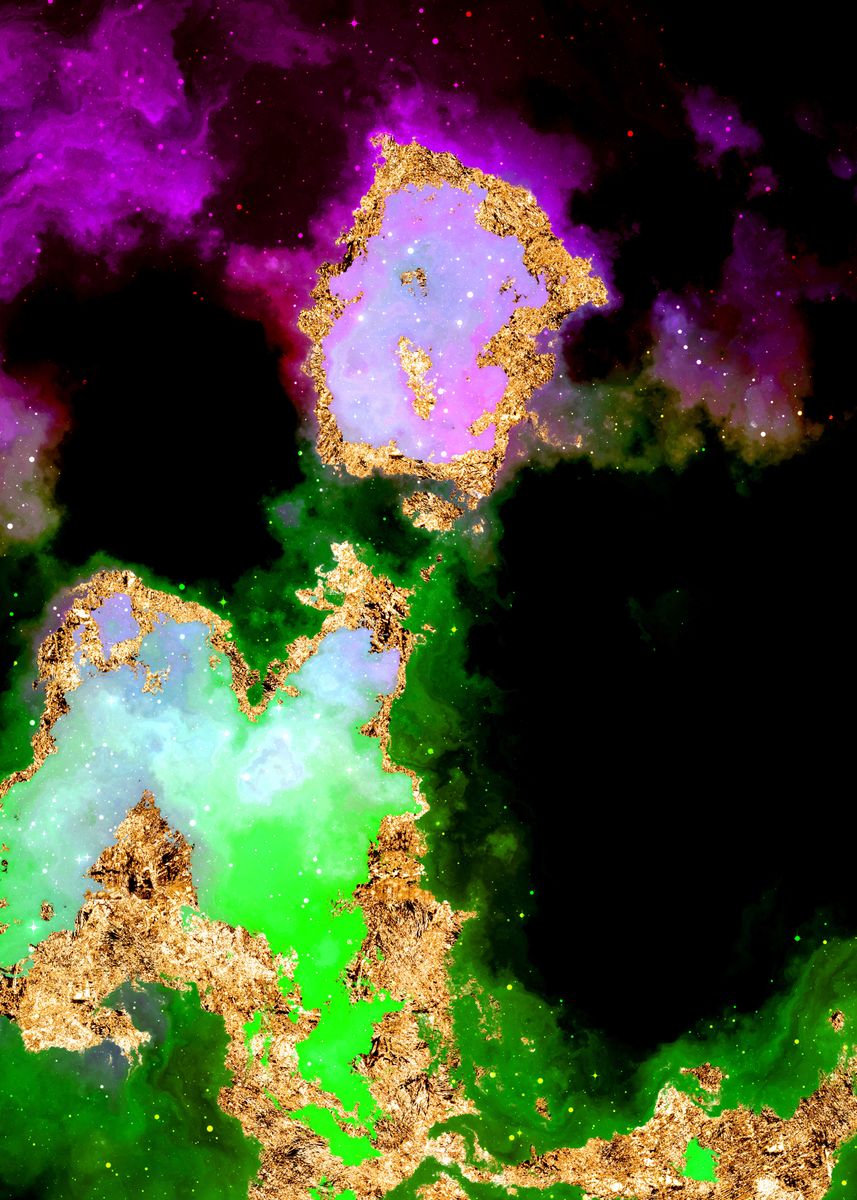 '100 Starry Nebula in Space' Poster, picture, metal print, paint by ...