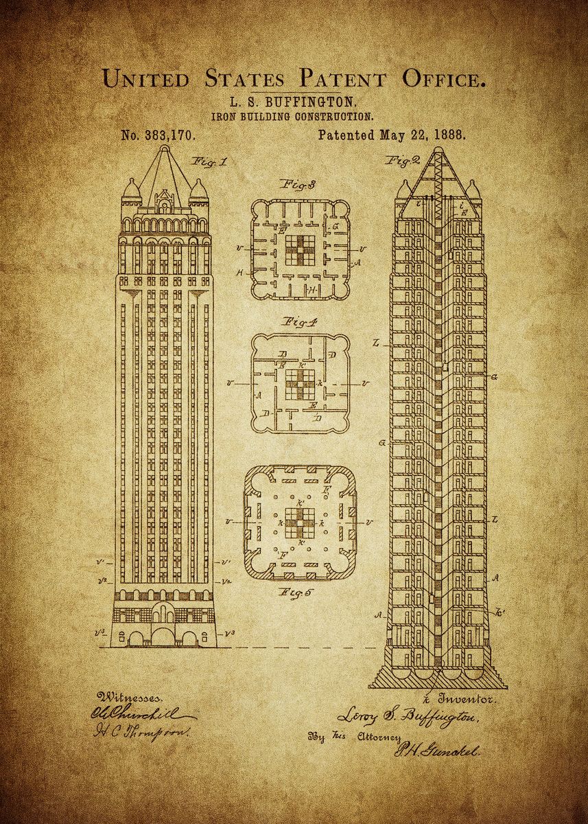 ' Iron Building ' Poster, picture, metal print, paint by AngeloPSandoz ...