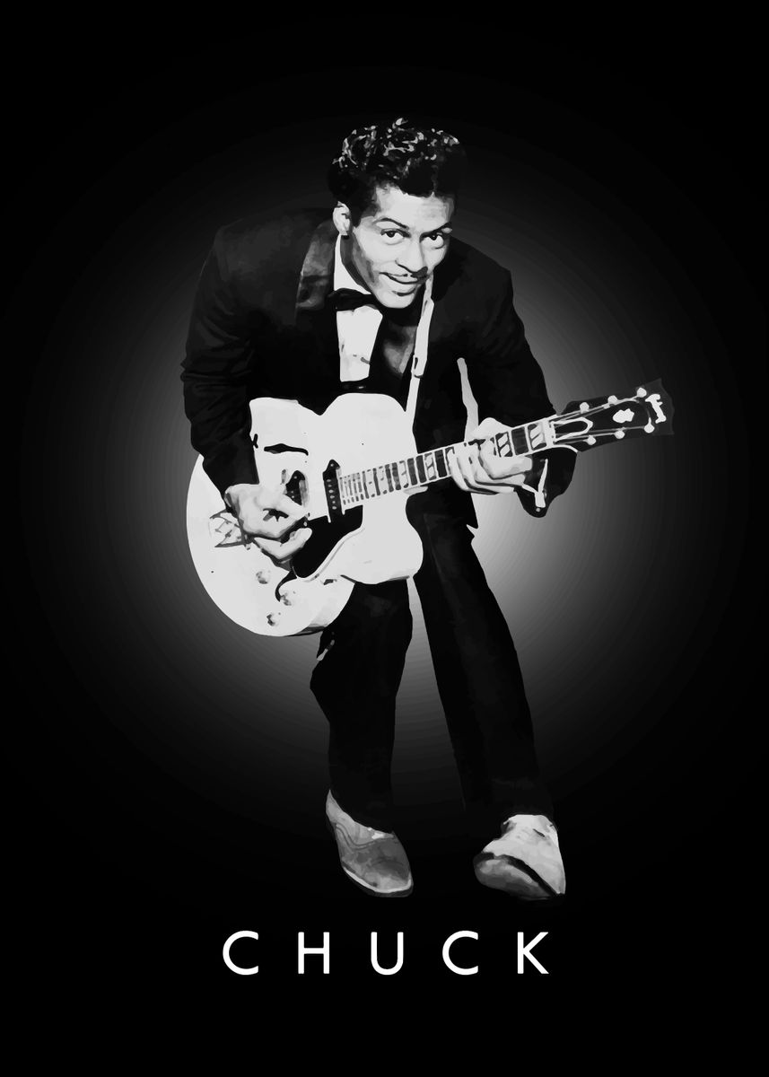'Chuck Berry' Poster, picture, metal print, paint by Bo Kev | Displate