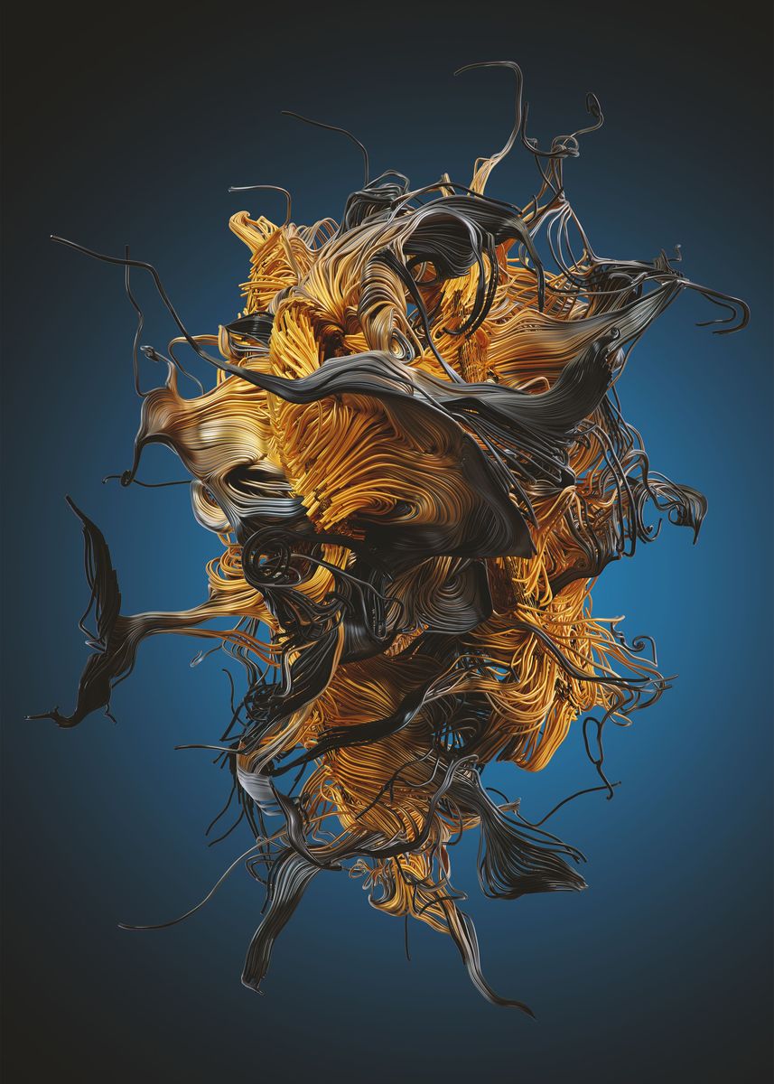 'Chaotic Lines Art 43 Color' Poster by Chaotic Lines | Displate