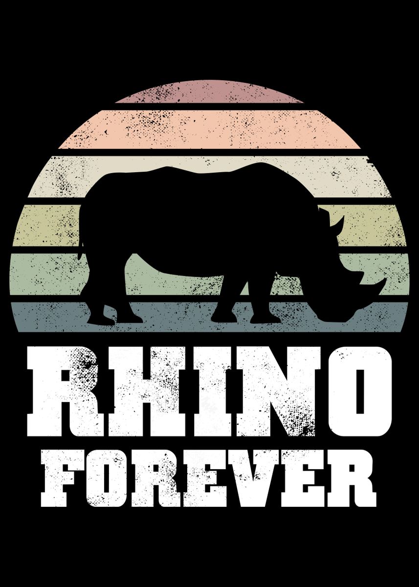 'Rhino Forever Wildlife' Poster, picture, metal print, paint by Phil ...