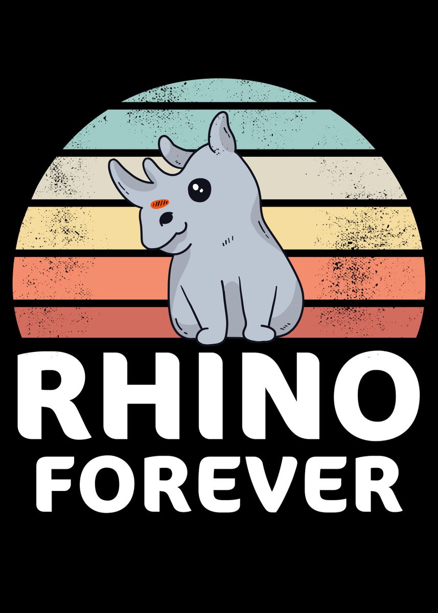 'Kawaii Baby Rhino Cute' Poster, picture, metal print, paint by Phil ...