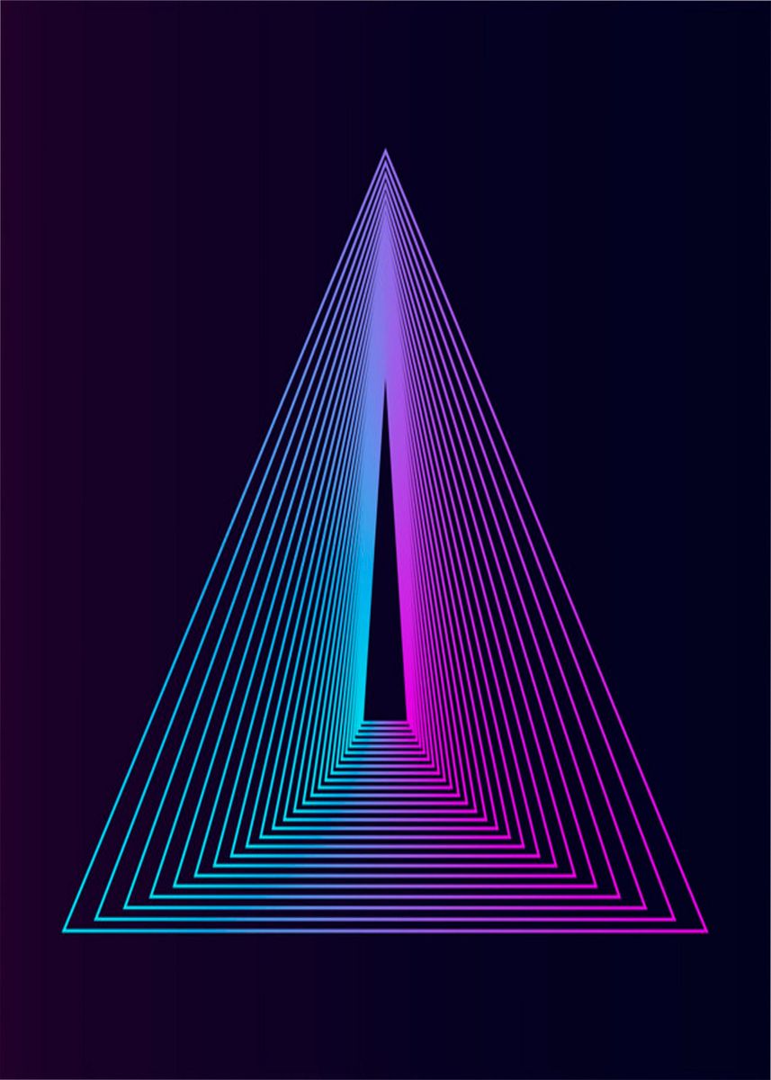 'Neon triangle' Poster, picture, metal print, paint by Win4Foxy | Displate