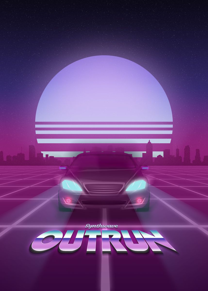 'Outrun' Poster, picture, metal print, paint by Armstrong | Displate