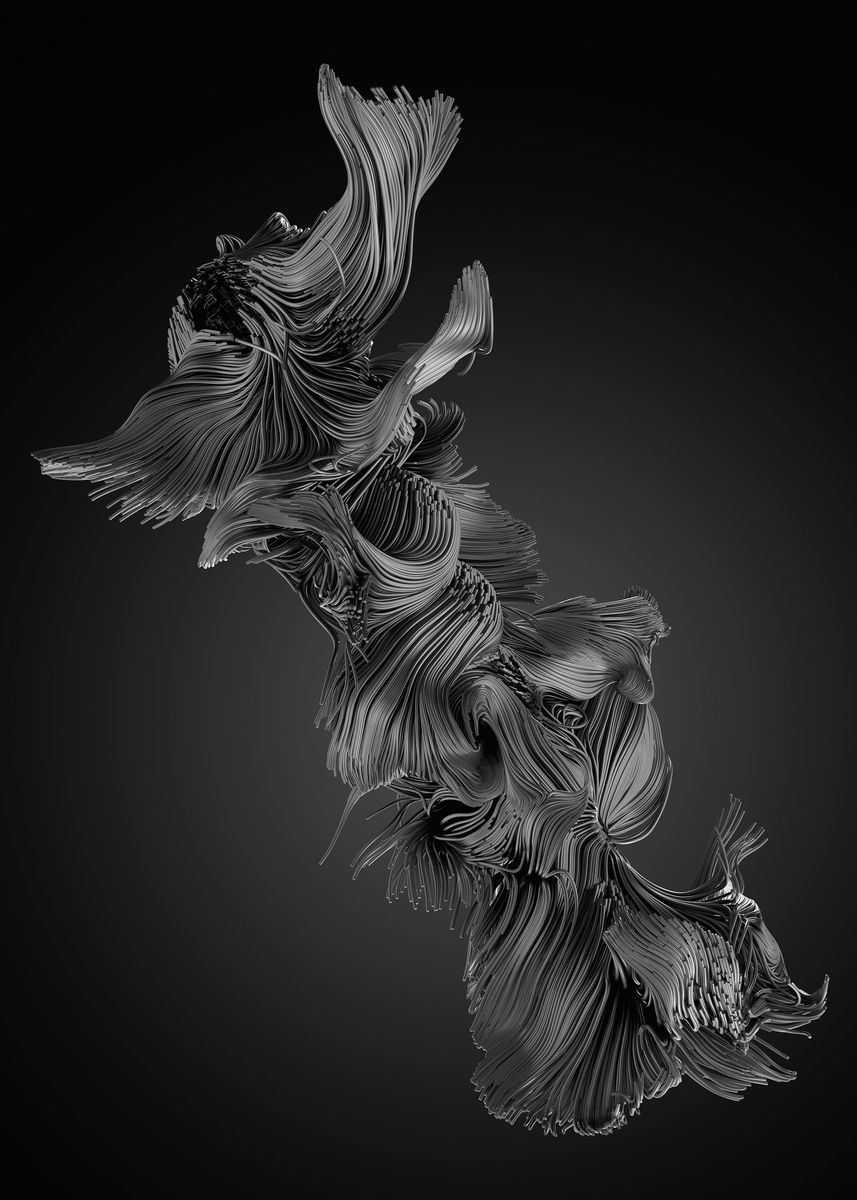 'Chaotic Lines Art 45 BW' Poster by Chaotic Lines | Displate