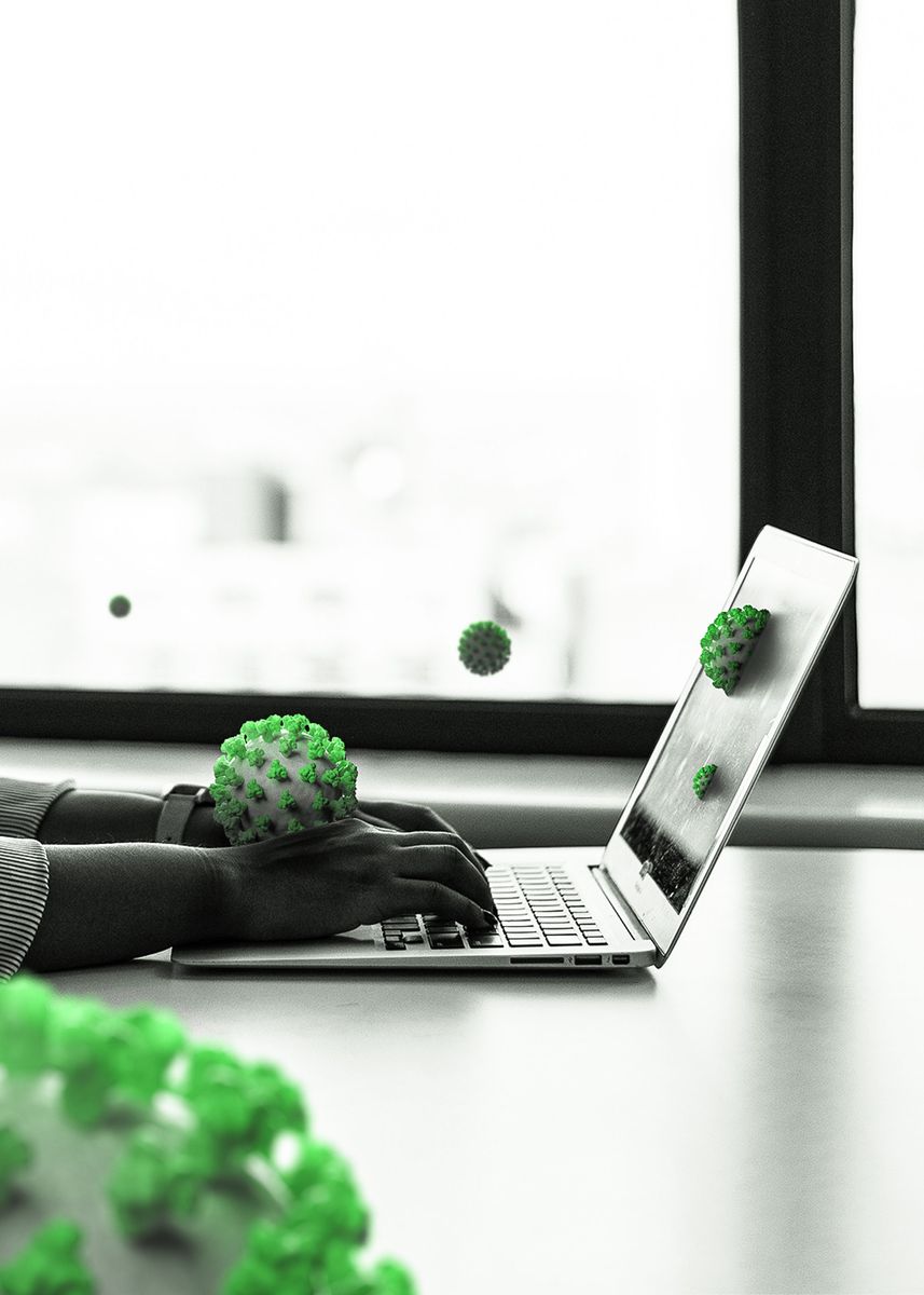 'Fight Virus Online' Poster by Mohamed Vishah | Displate