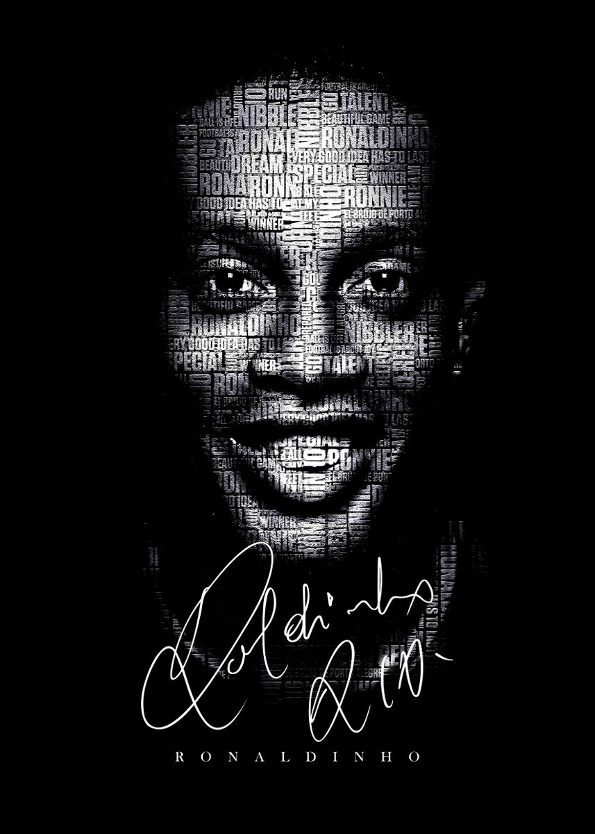 'Soccer Football Ronaldinho' Poster, picture, metal print, paint by ...