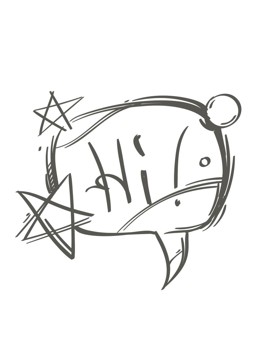 'Hi Text Bubble' Poster, picture, metal print, paint by MisterGoose ...