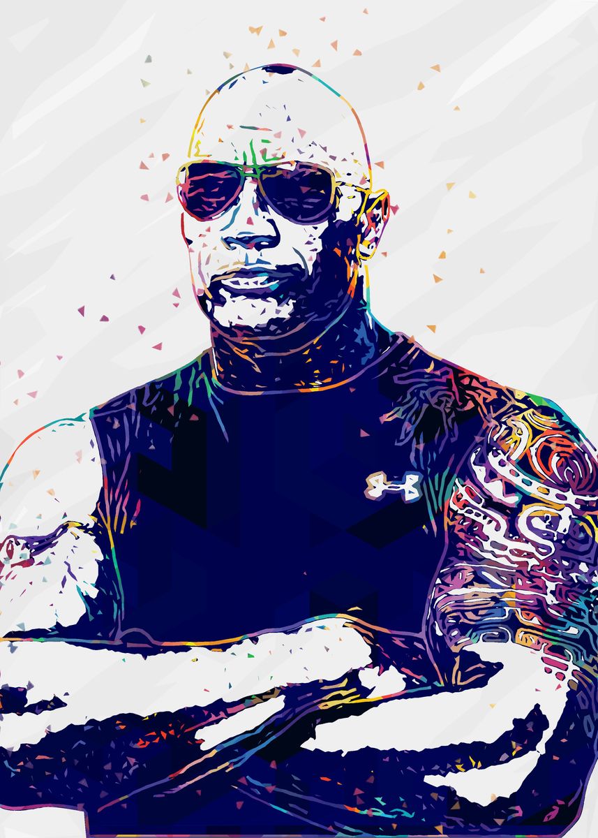 'Dwayne Johnson' Poster, picture, metal print, paint by cutting | Displate