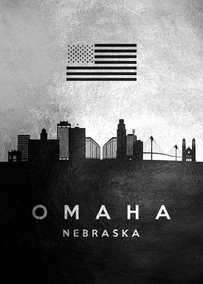'Omaha Nebraska Skyline' Poster, picture, metal print, paint by ...