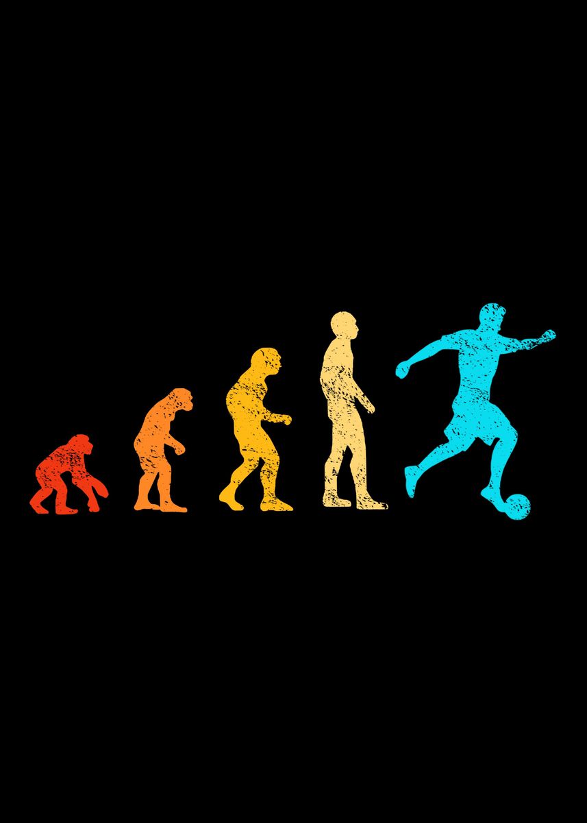 'Football Evolution' Poster, picture, metal print, paint by Cooldruck ...