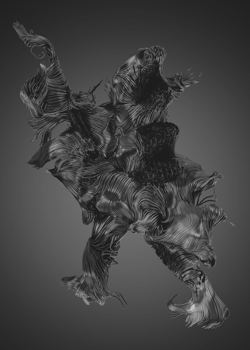 'Chaotic Lines Art 48 BW' Poster by Chaotic Lines | Displate