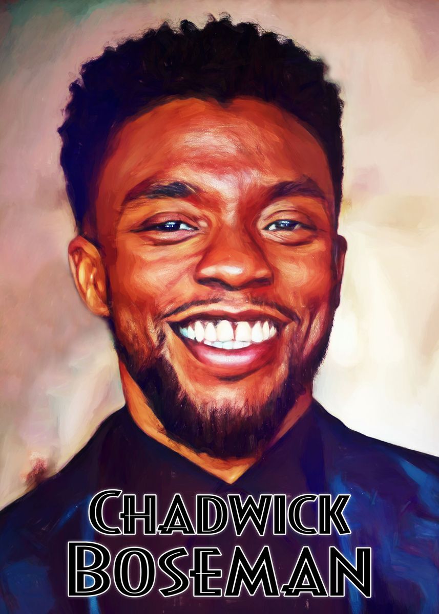 'Chadwick Boseman' Poster, picture, metal print, paint by Aivaras ...