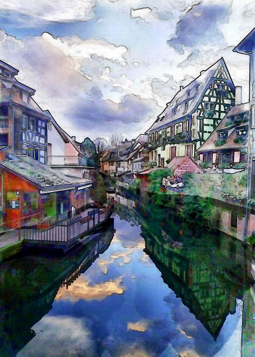 'Little Town Of Colmar ' Poster, picture, metal print, paint by ISAAC ...