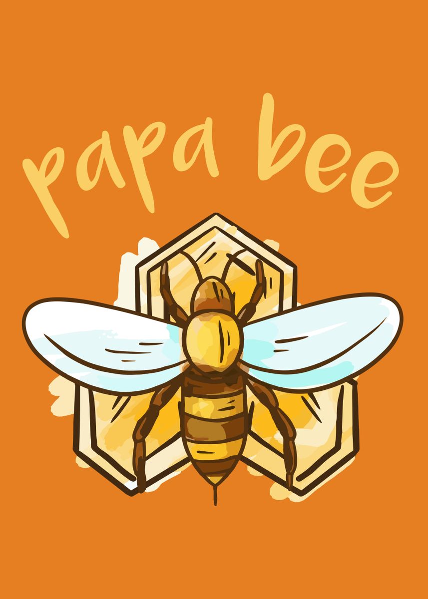 'Papa Bee Beekeeping Gift' Poster, picture, metal print, paint by Phil ...
