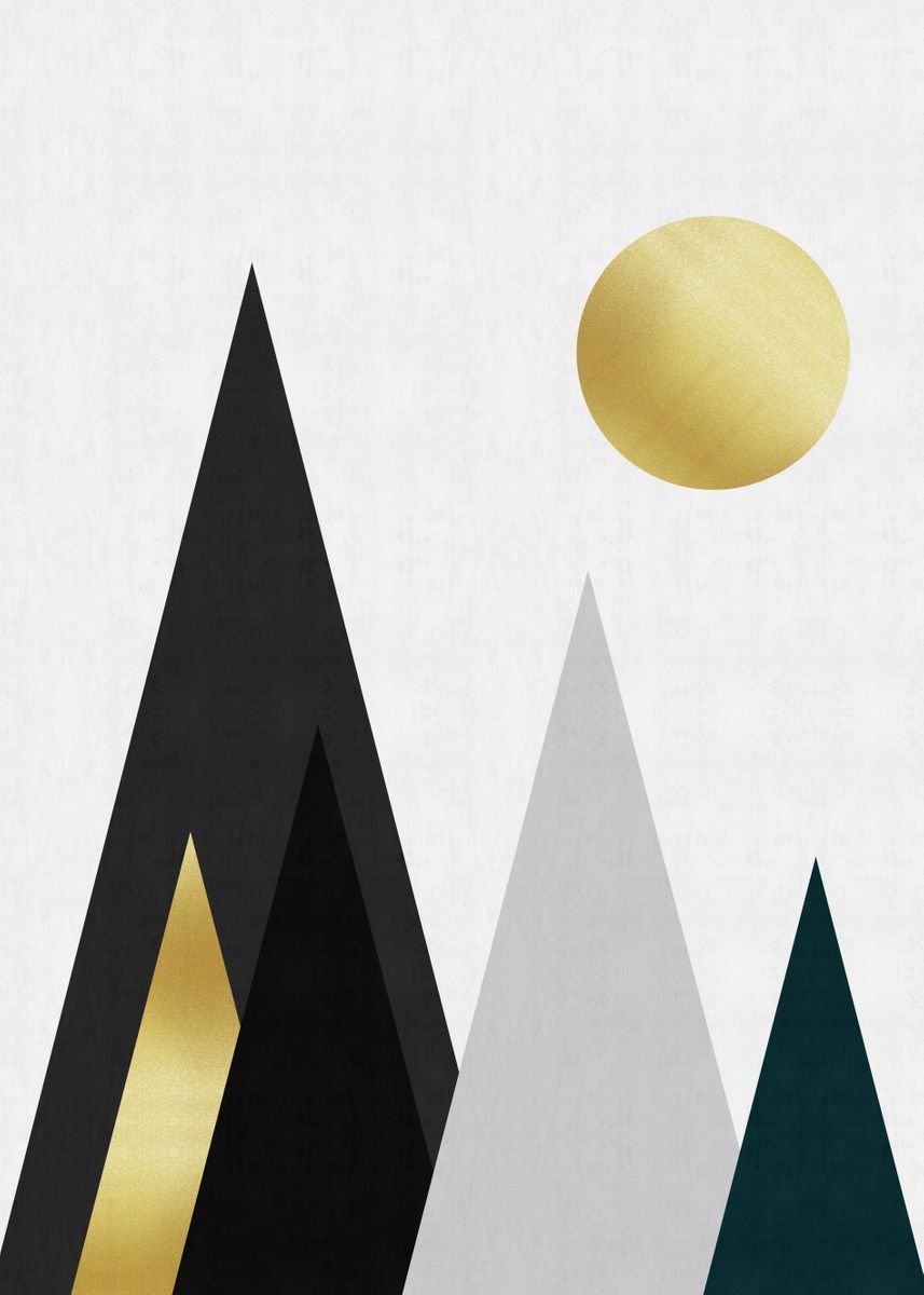 'Golden landscape I' Poster, picture, metal print, paint by Vitor Costa ...