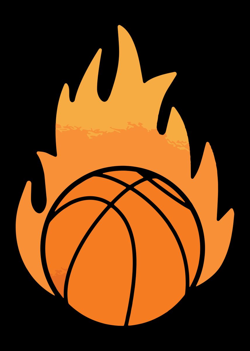'Basketball on fire' Poster by BeMi | Displate