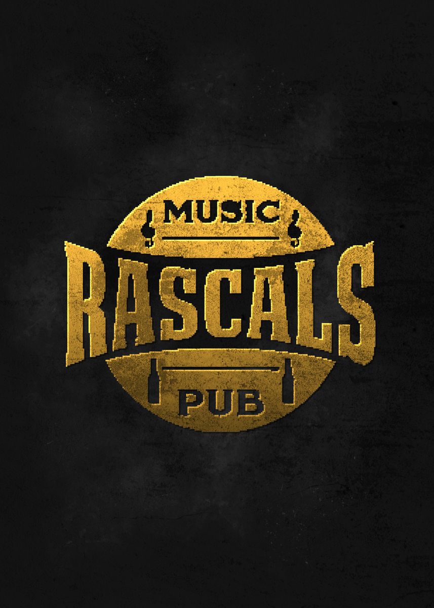 'music rascal pub rock logo' Poster, picture, metal print, paint by ...