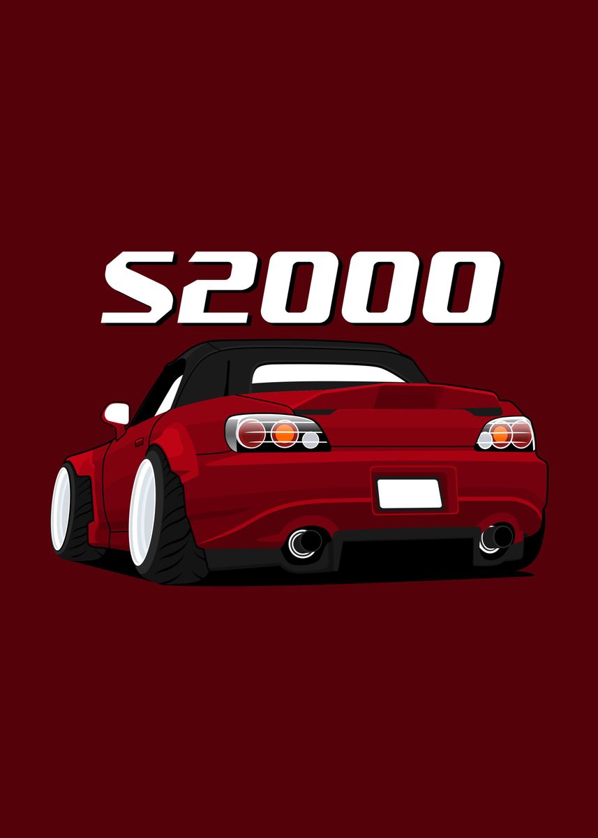 'Honda s2000 lowered style' Poster, picture, metal print, paint by ...