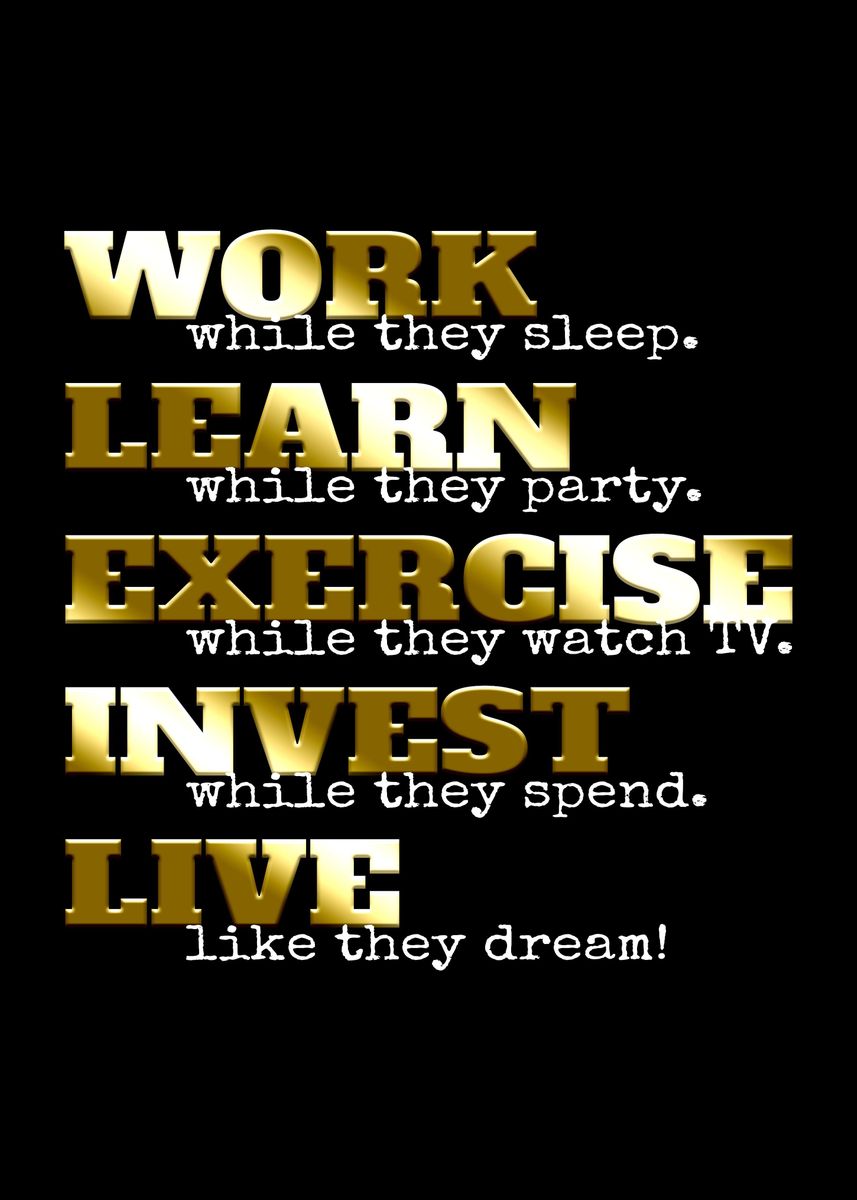 'Work While They Sleep' Poster, picture, metal print, paint by ...