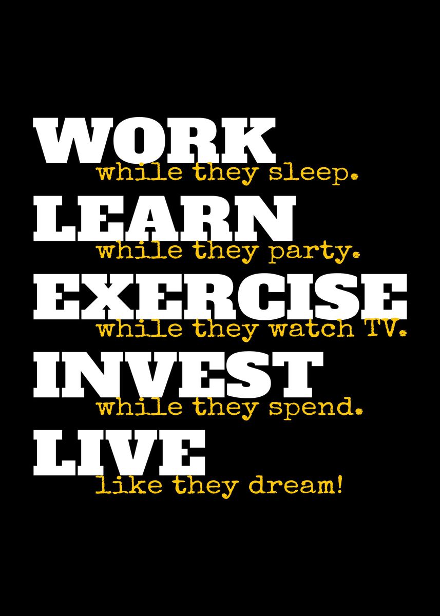 'Work While They Sleep' Poster, picture, metal print, paint by ...
