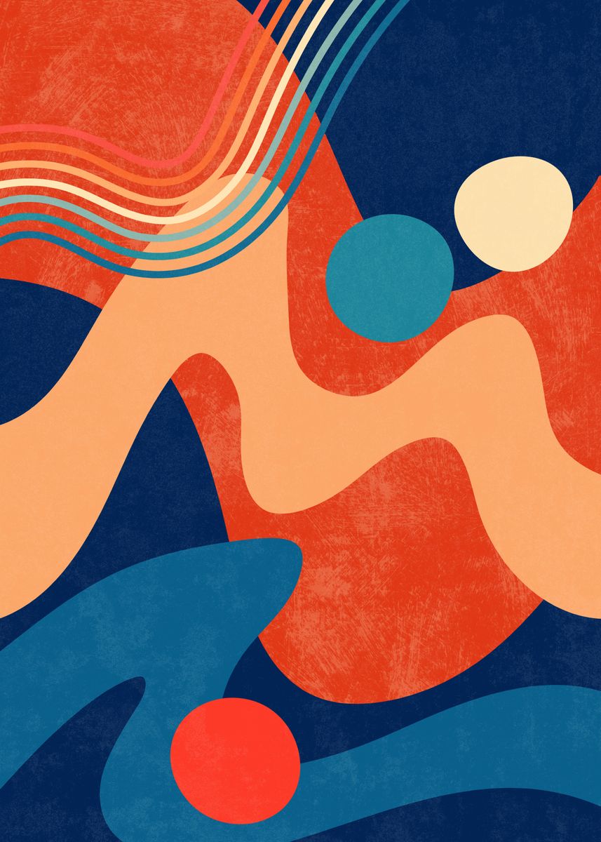 'Retro Waves 04' Poster by amini54 | Displate