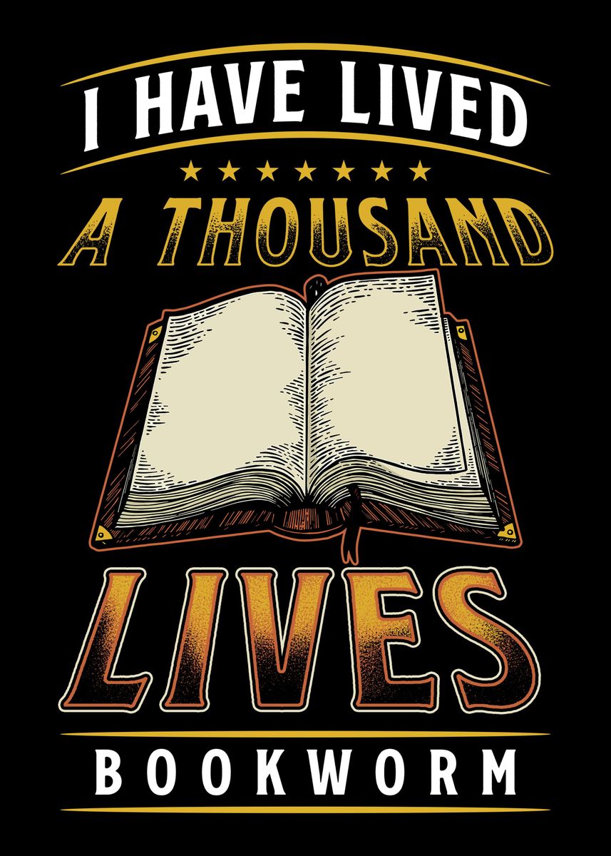 'Bookworm' Poster, picture, metal print, paint by Cooldruck | Displate