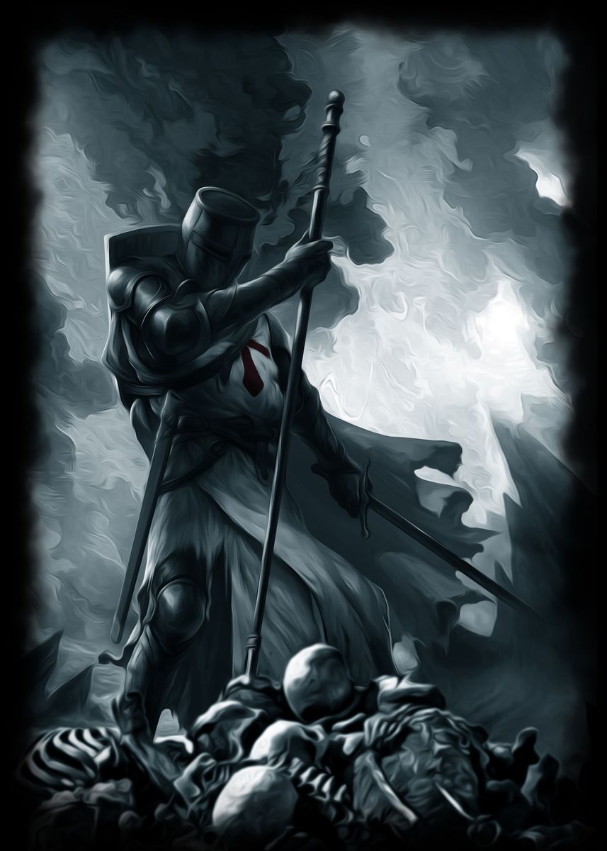 'Crusader Templar Knight 1' Poster, picture, metal print, paint by ...