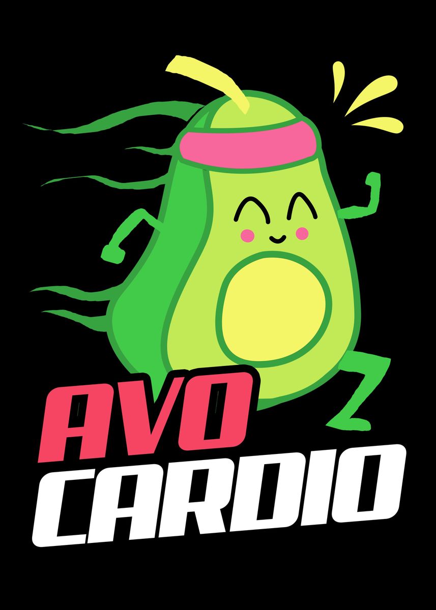 'Avocado Cardio Exercise' Poster by FunnyGifts | Displate