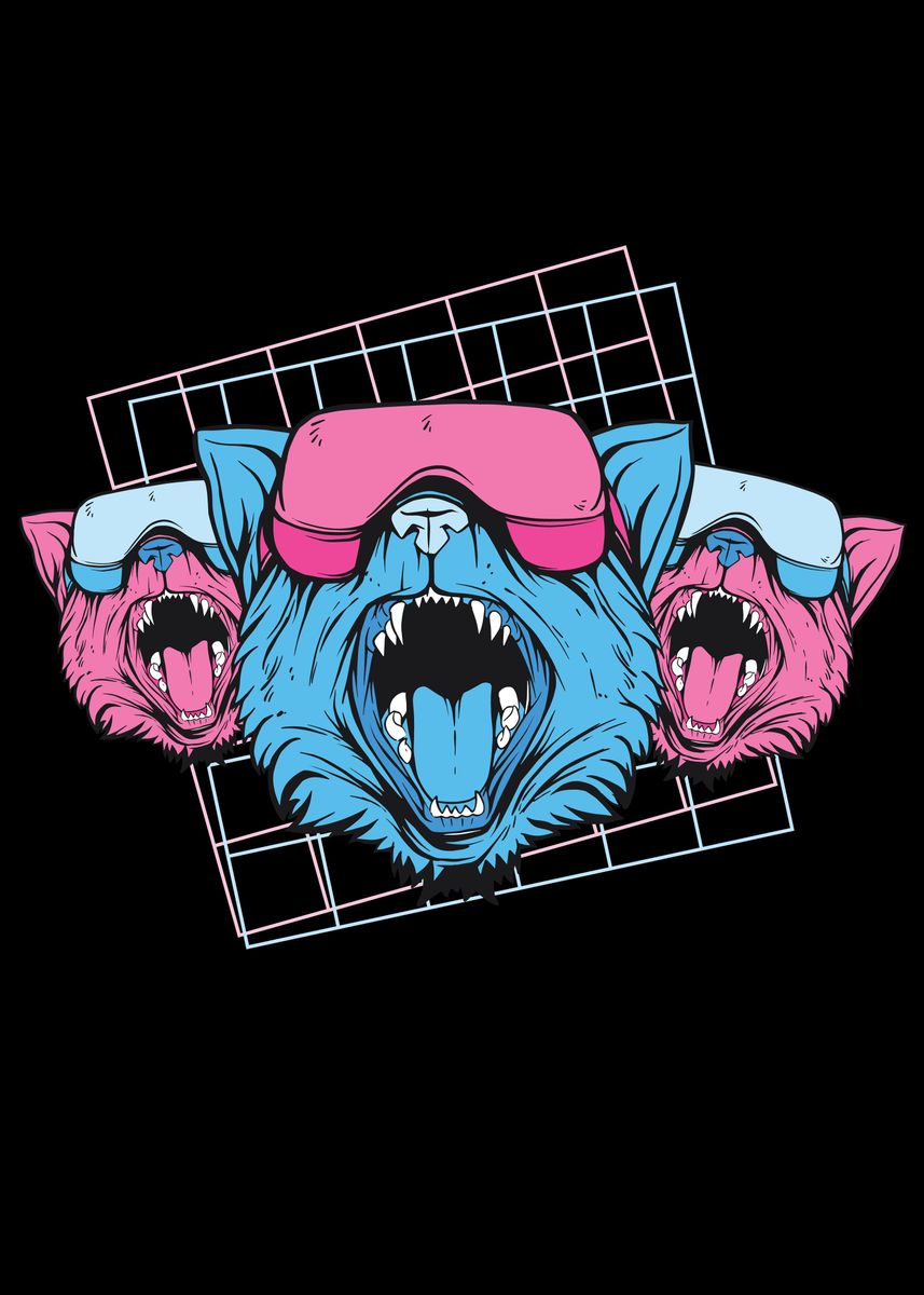'Vaporwave Cats' Poster by Maax Fantasy | Displate