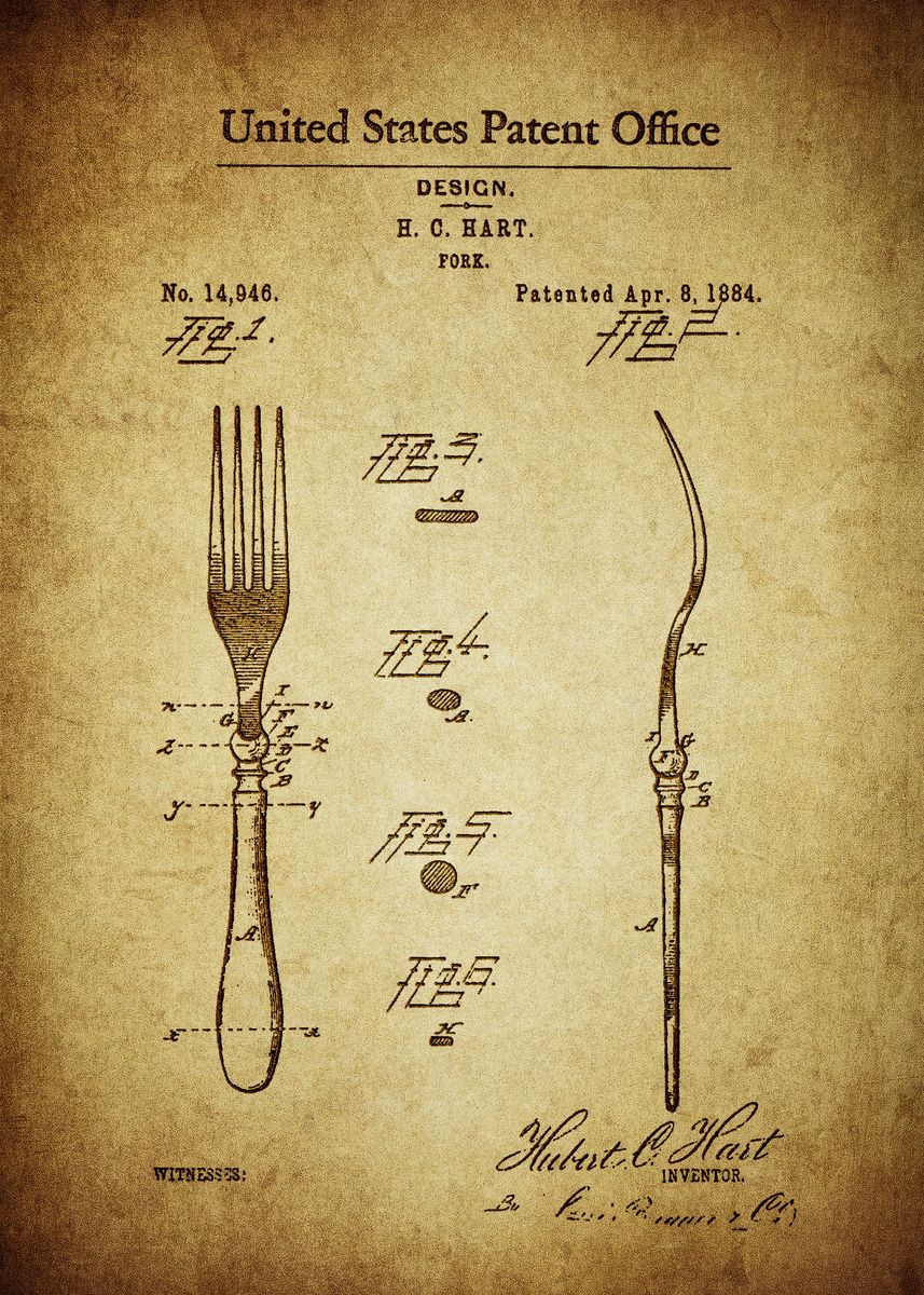 'Fork' Poster, picture, metal print, paint by PatriciaKlein | Displate